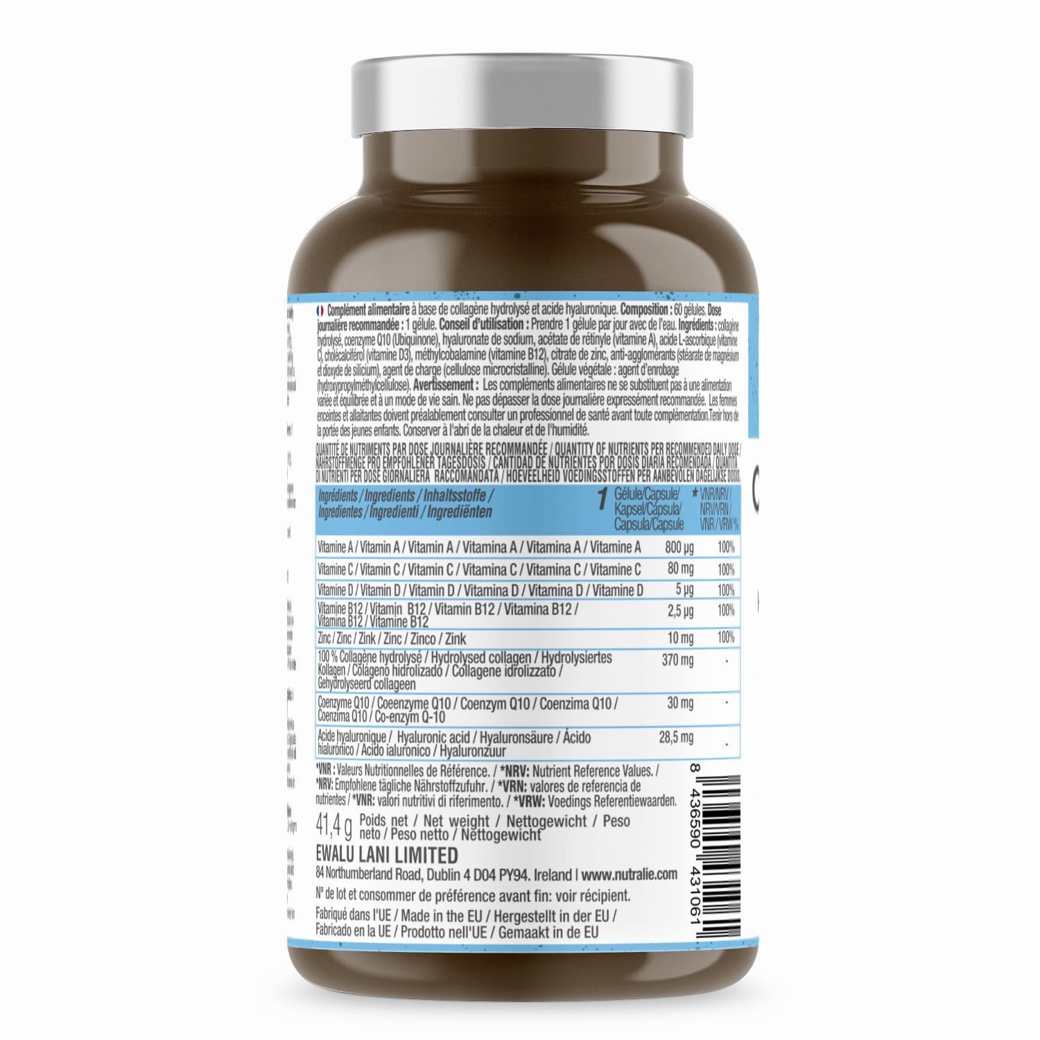 Collagène Complex | 60 Capsules | Avec Acide Hyaluronique | Nutralie