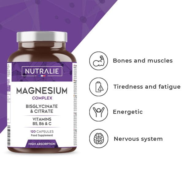 Magnesium Complex | 120 Capsules | With Vitamins C and B6 | Nutralie
